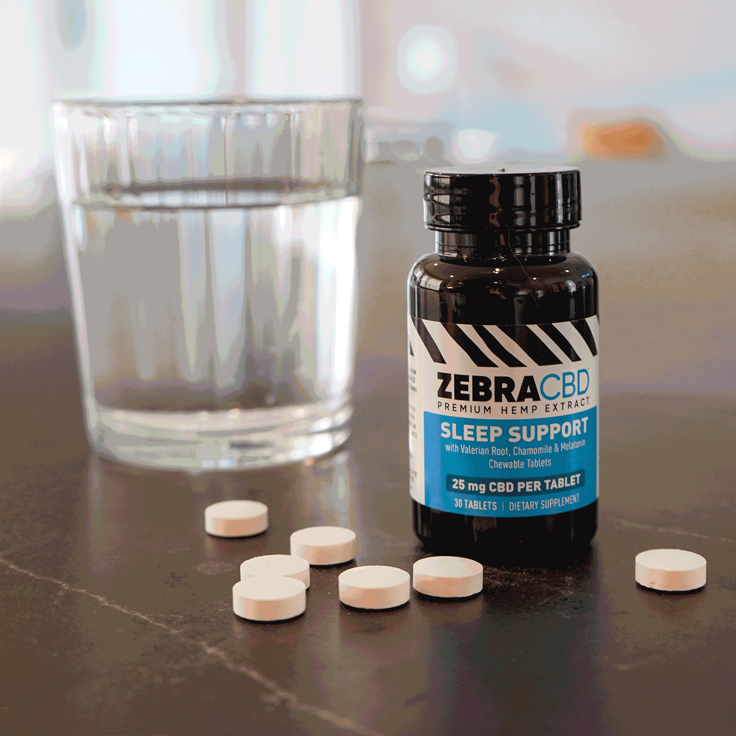 CBD Sleep Support Tablets With Melatonin - Zebra CBD