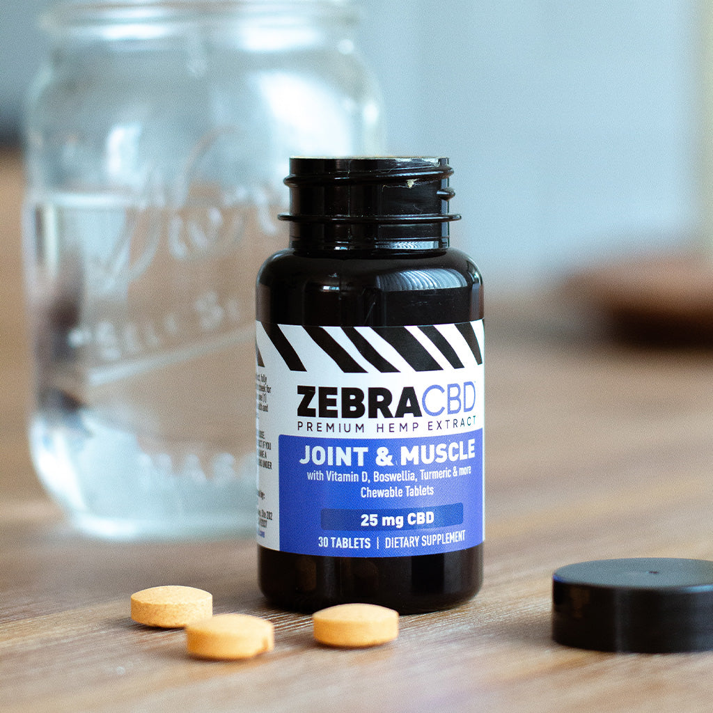 Muscle & Joint CBD Tablets for Pain | Zebra CBD