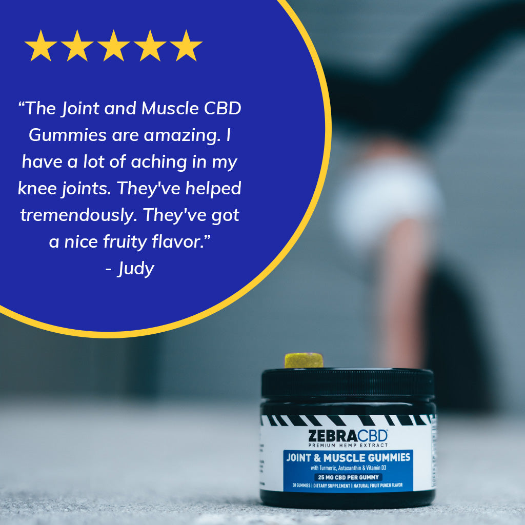 CBD Gummies for Joint Pain & Muscle Relaxation | Zebra CBD