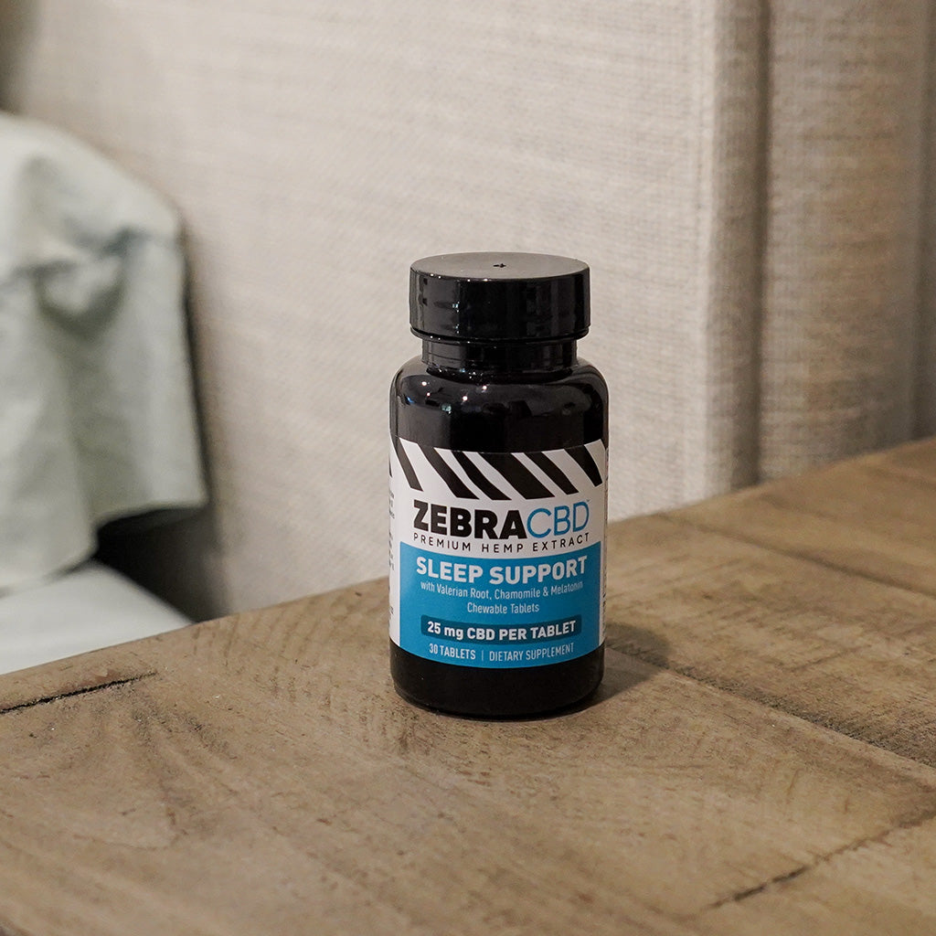 CBD Sleep Support Tablets With Melatonin - Zebra CBD