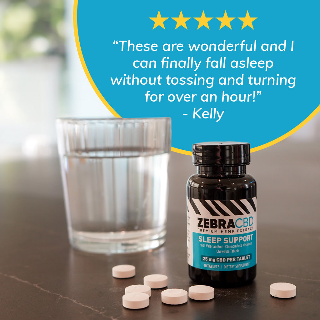 CBD Sleep Support Tablets With Melatonin - Zebra CBD