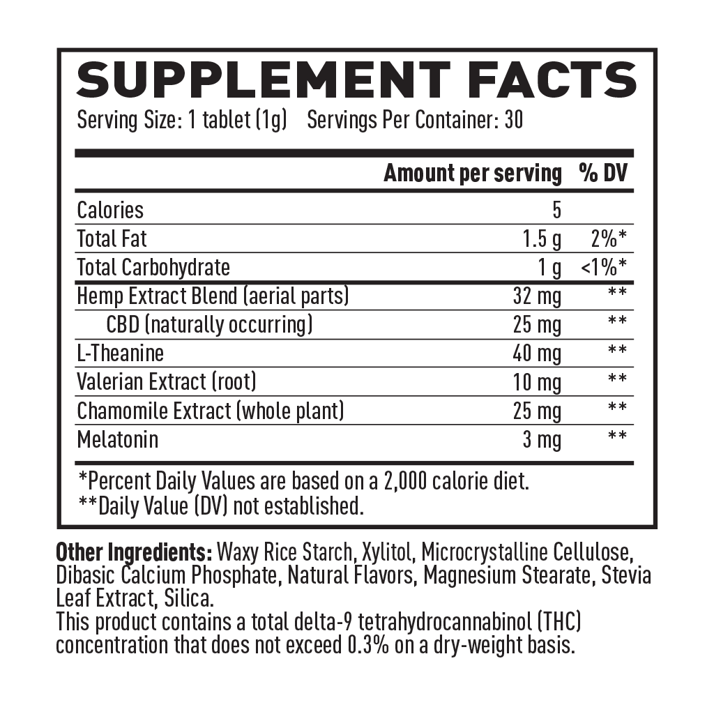 CBD Sleep Support Tablets With Melatonin - Zebra CBD