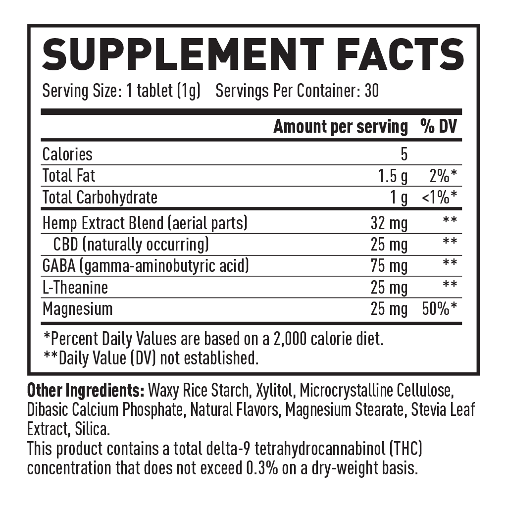 CBD Tension & Stress Tablets - Zebra CBD